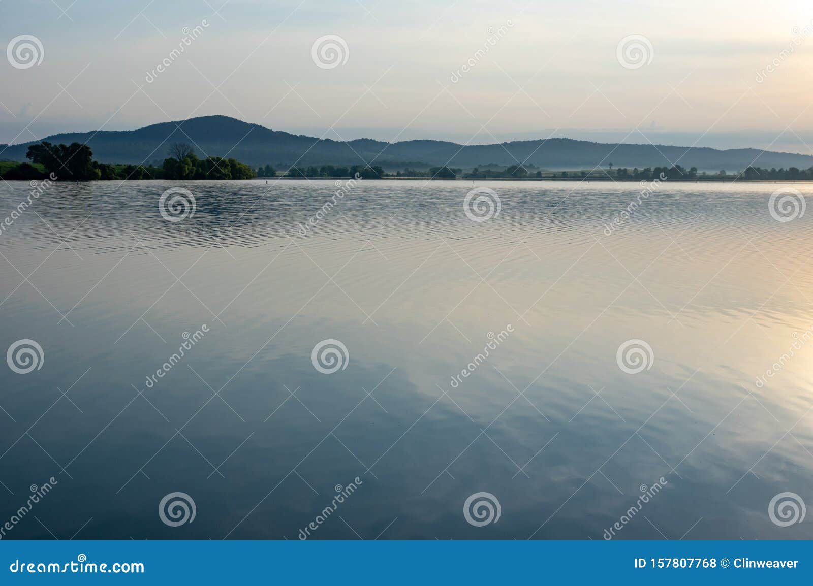 Mist Over Lake stock photo. Image of color, beauty, hills - 157807768