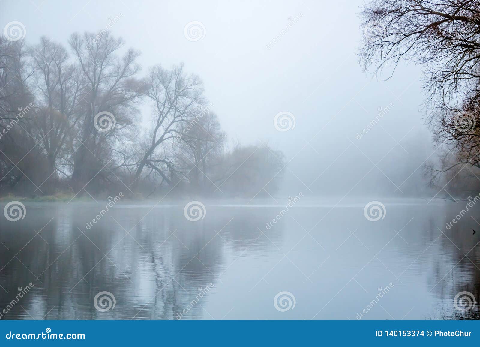 Morning mist on the river stock photo. Image of river - 140153374