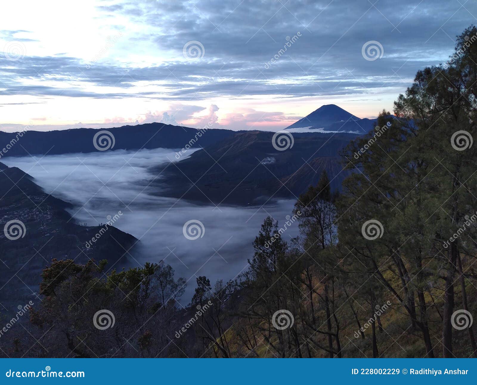 Morning at Mount Bromo stock image. Image of mount, reflection - 228002229
