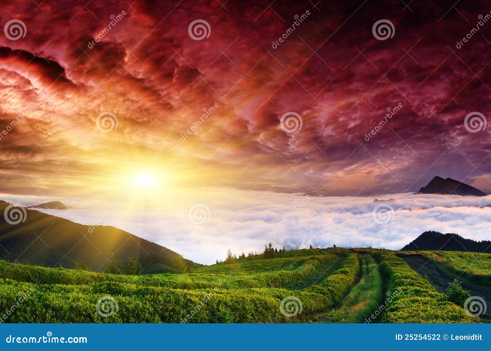 Morning in mountains stock photo. Image of natural, highlands - 25254522
