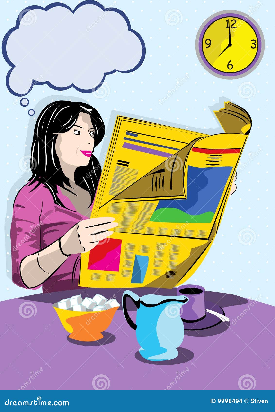 Morning news stock vector. Illustration of businesswoman - 9998494