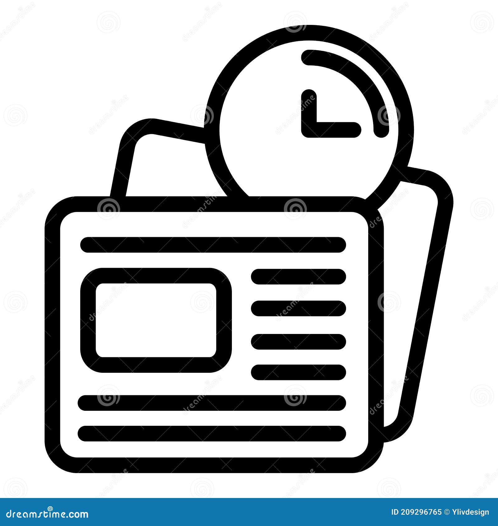 Morning Newspaper Icon, Outline Style Stock Vector - Illustration of ...