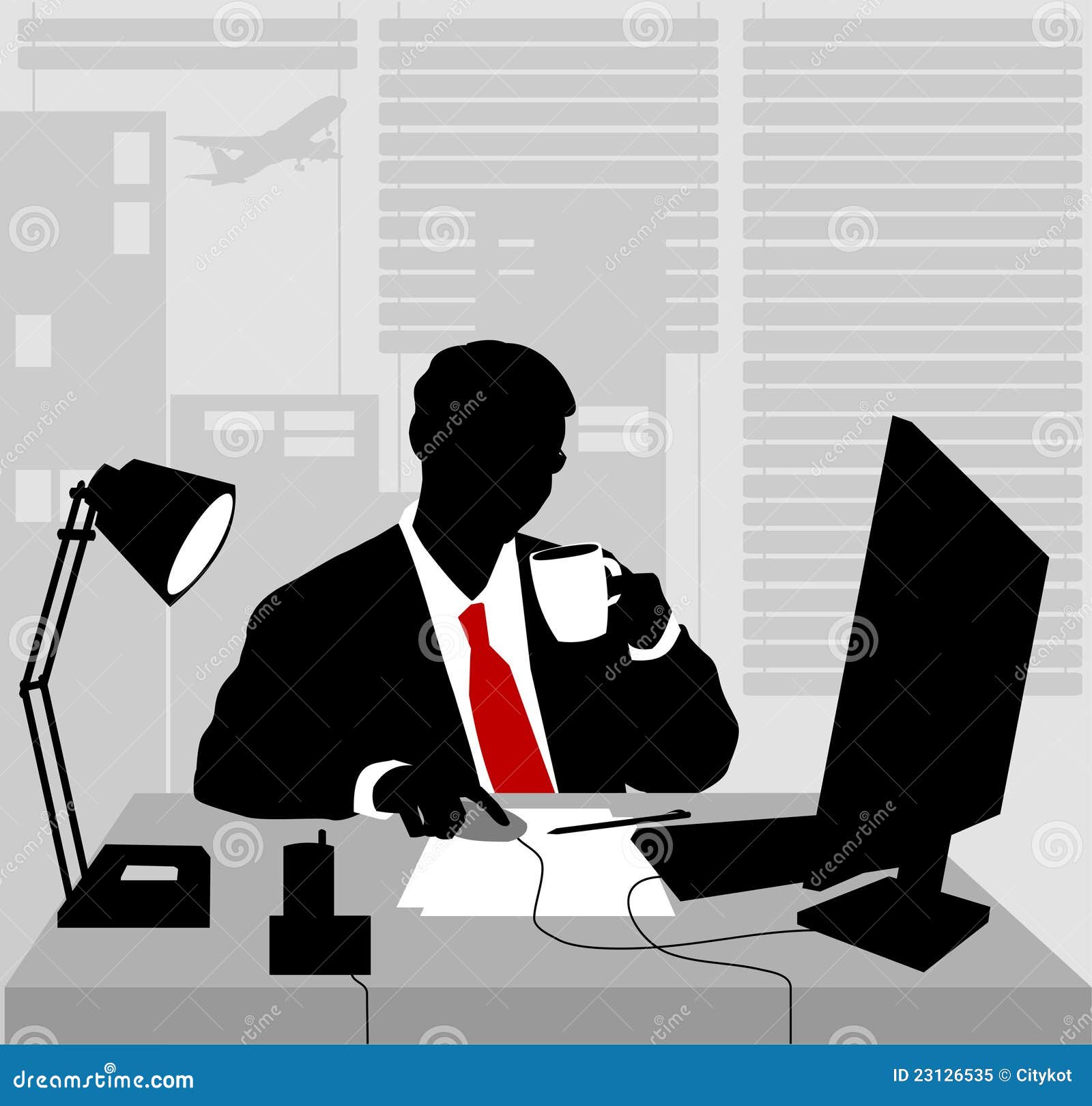 Morning at the office stock illustration. Illustration of adult - 23126535