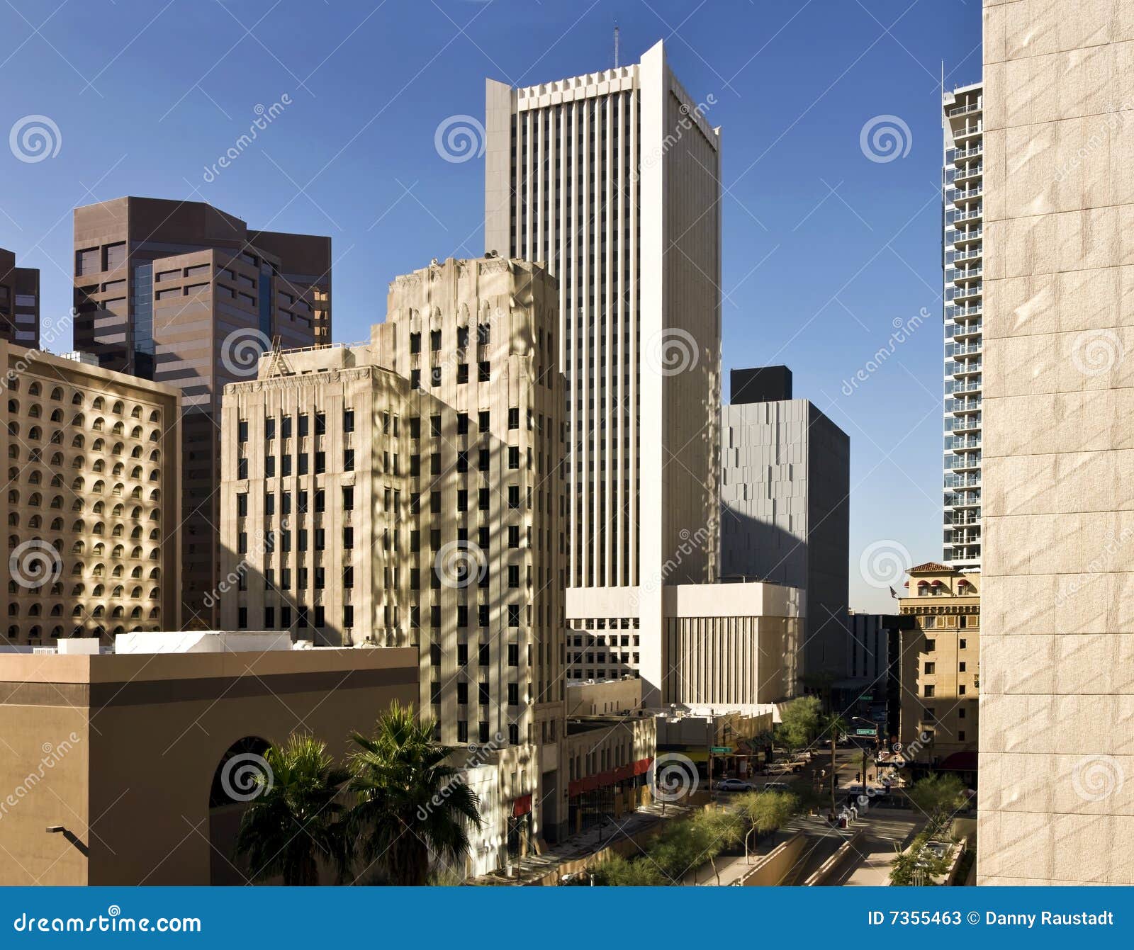 Morning Office Buildings in Phoenix Stock Image - Image of financial ...