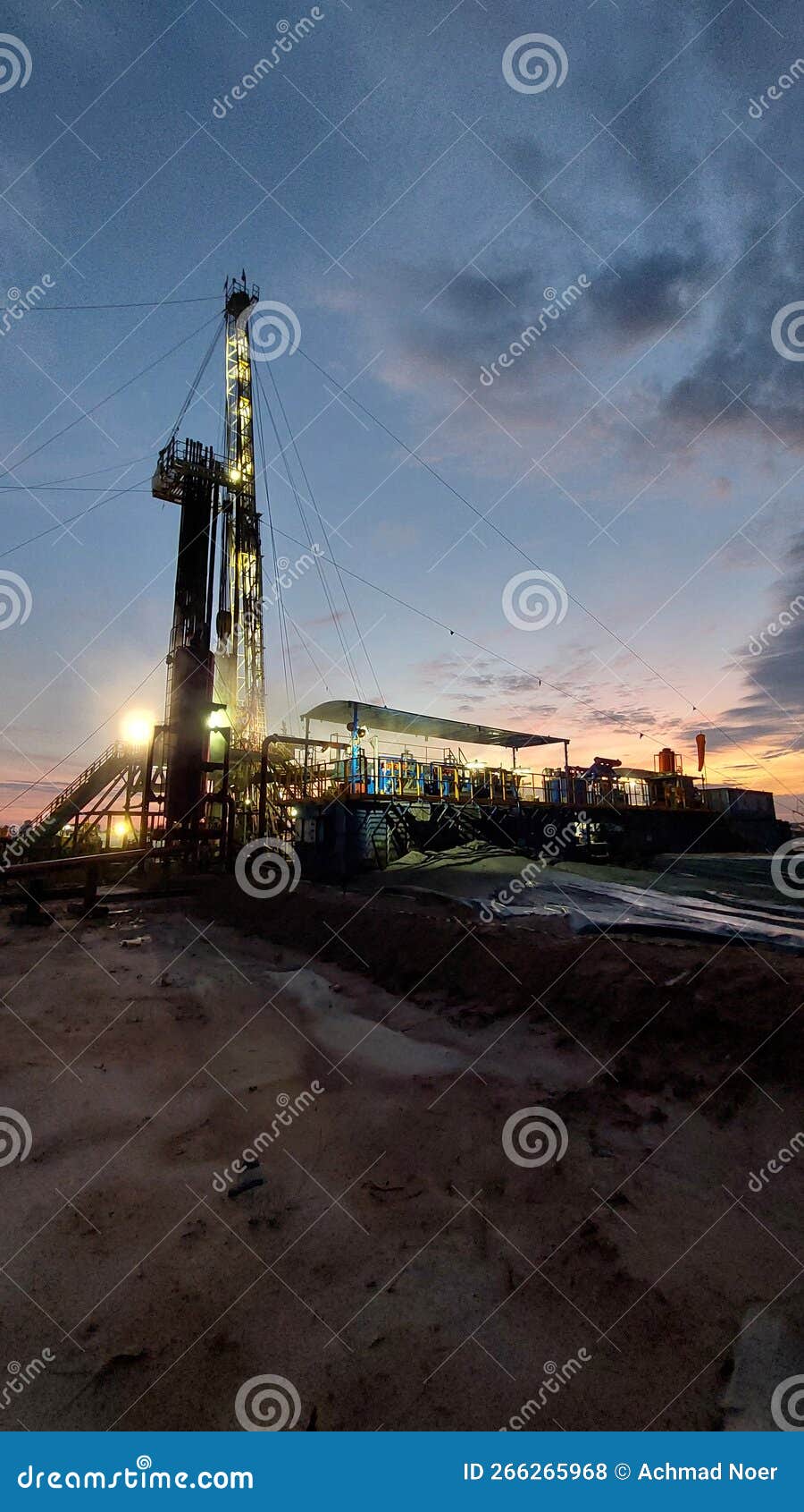 In the Morning at Oil Field Rig Stock Photo - Image of evening ...