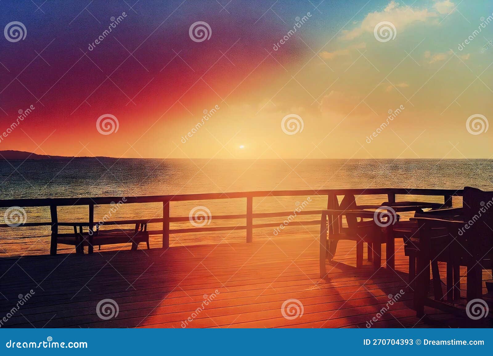 Pier On Sunrise Horizon Royalty-Free Stock Photography | CartoonDealer ...