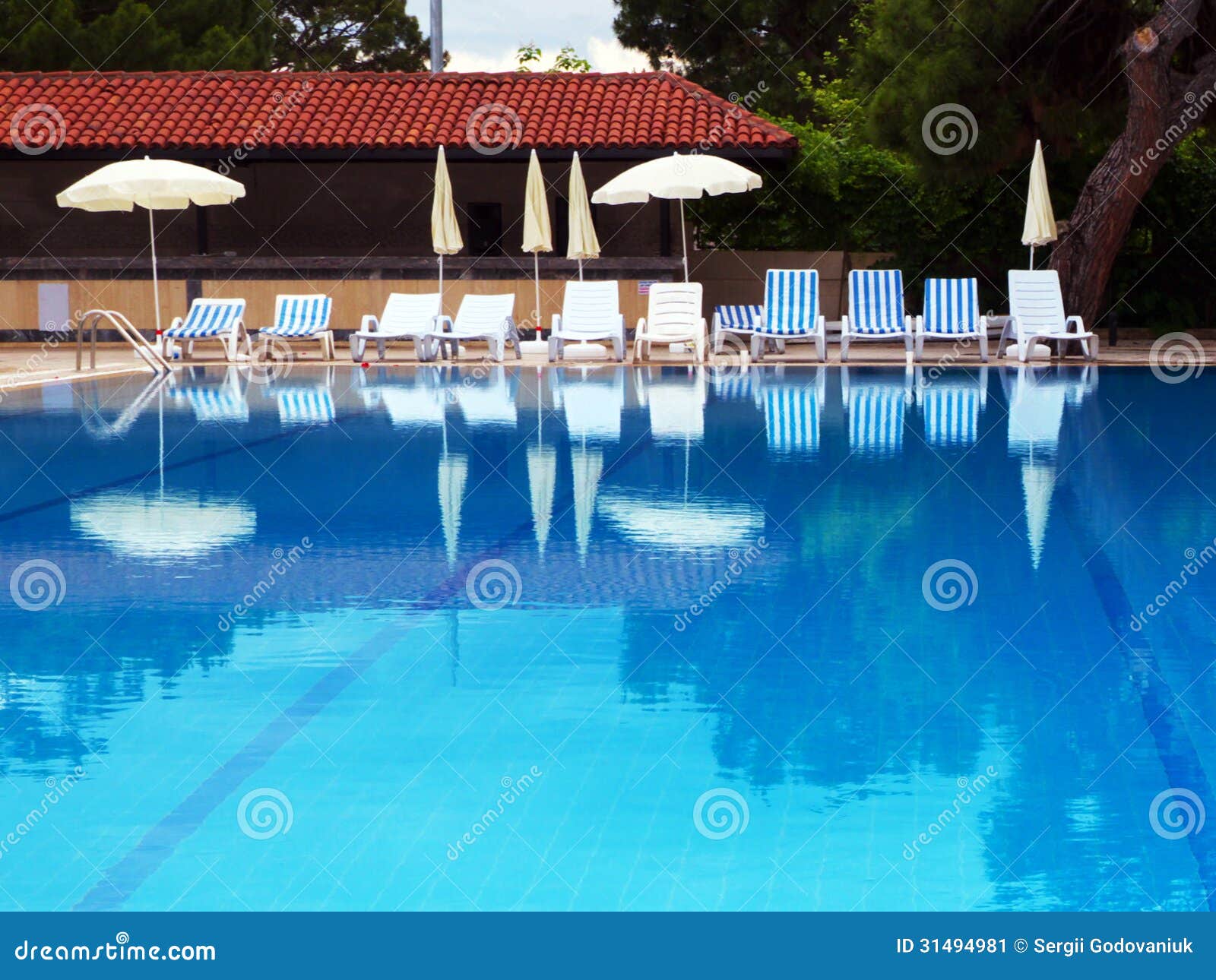Morning pool stock image. Image of water, travel, reflection - 31494981