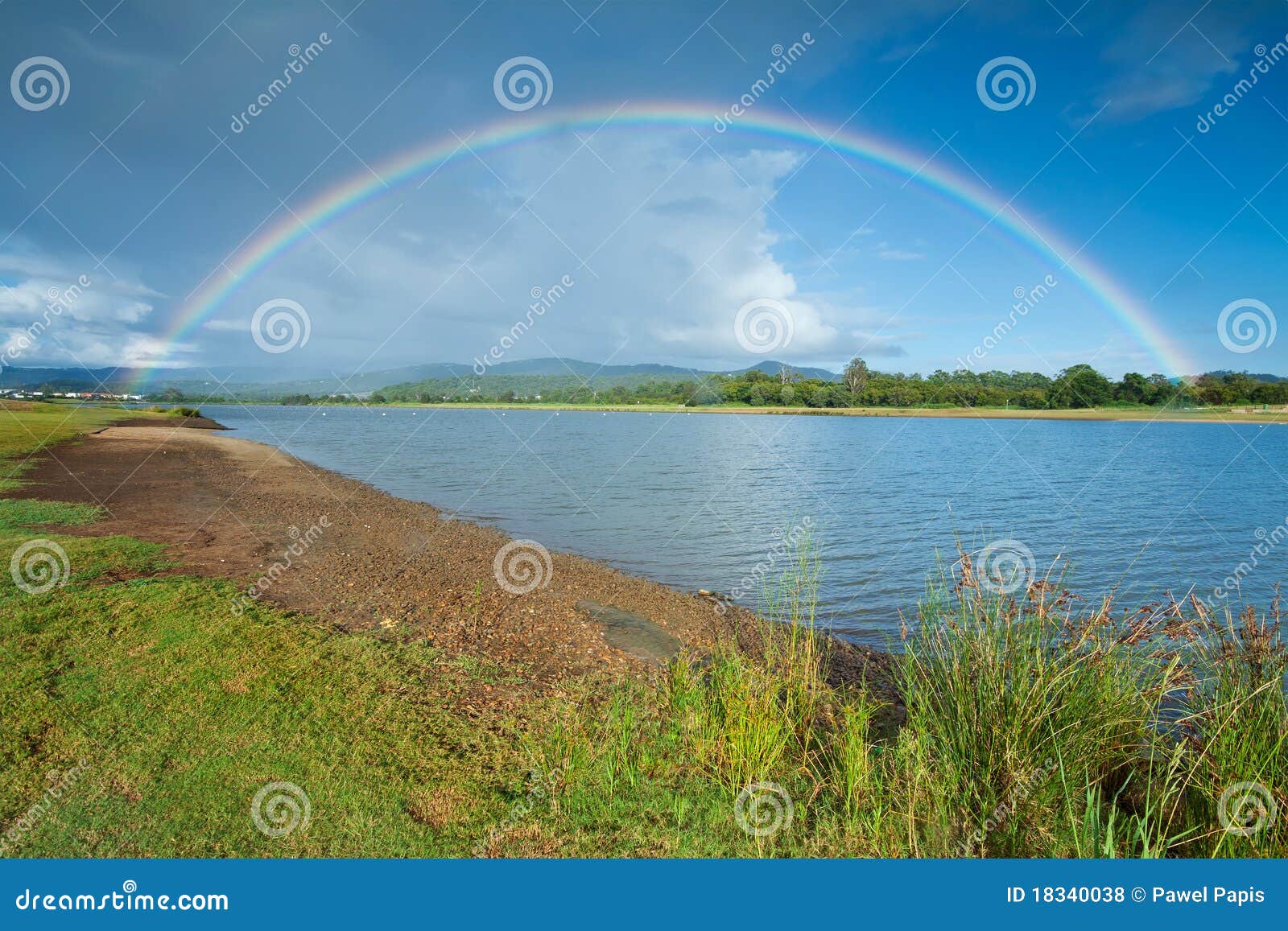 Morning Rainbow on Cloudy Sky Stock Photo - Image of beauty, blue: 18340038