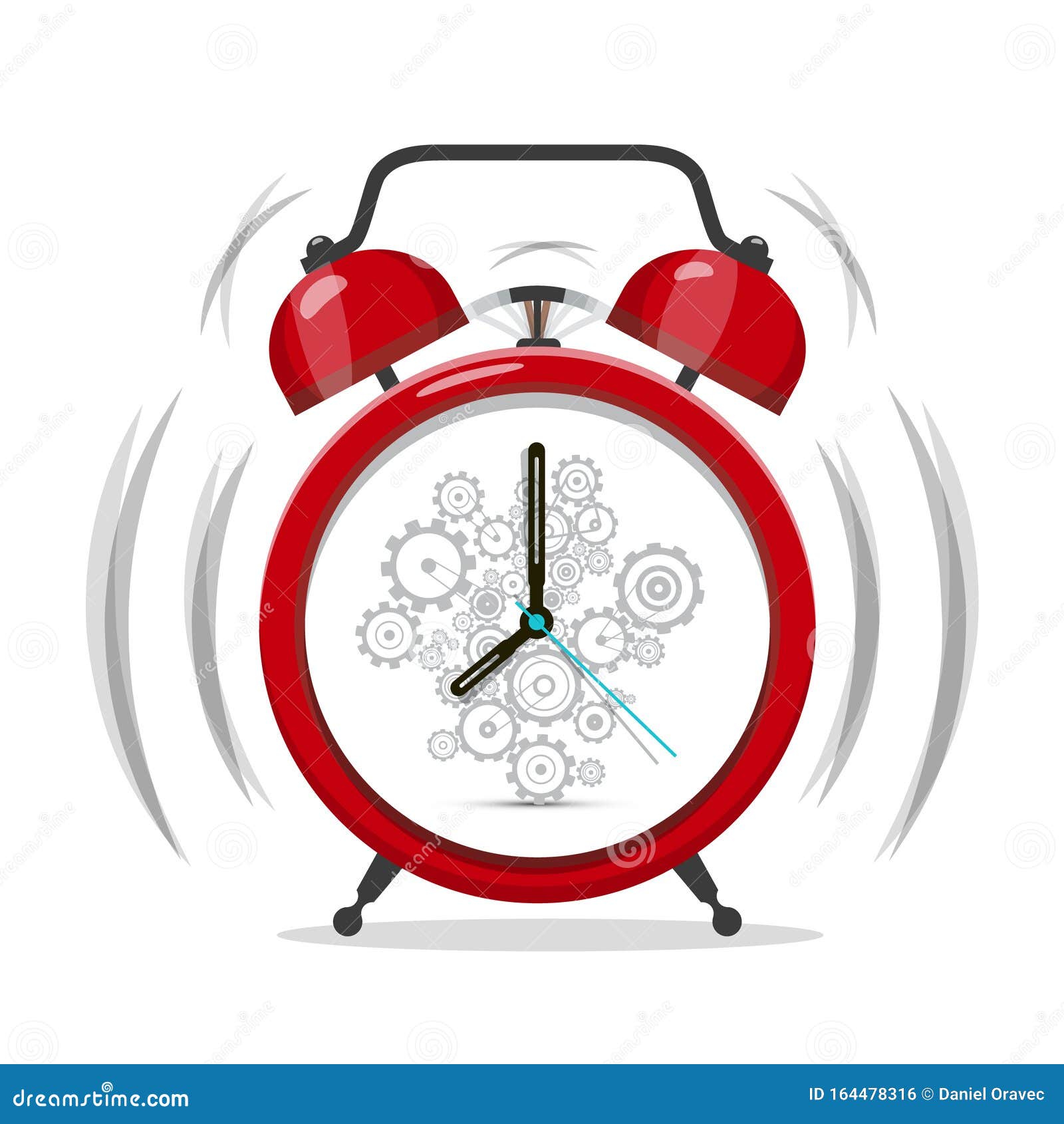 Morning Ringing Red Alarm Clock Icon with Cogs. Stock Illustration ... Morning Ringing Red Alarm Clock Icon with Cogs. Stock Illustration ...
