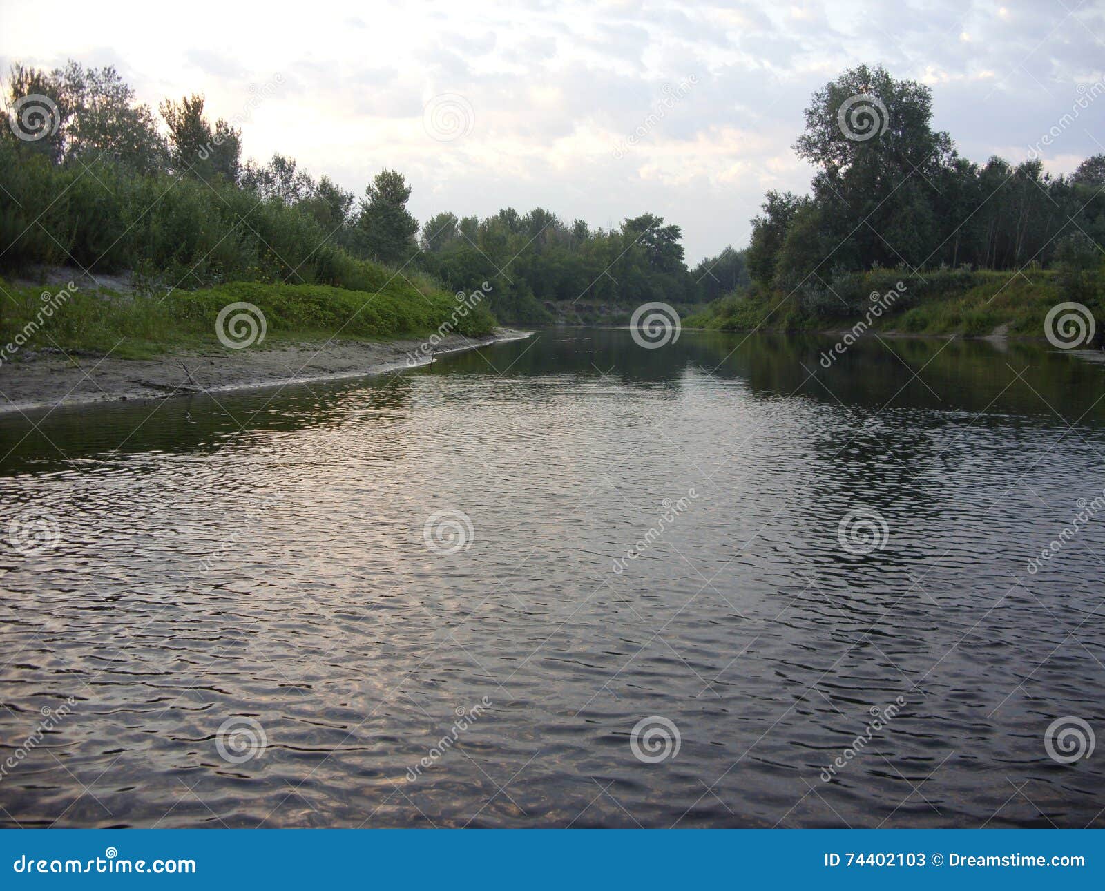 Morning river stock image. Image of waterway, forest - 74402103