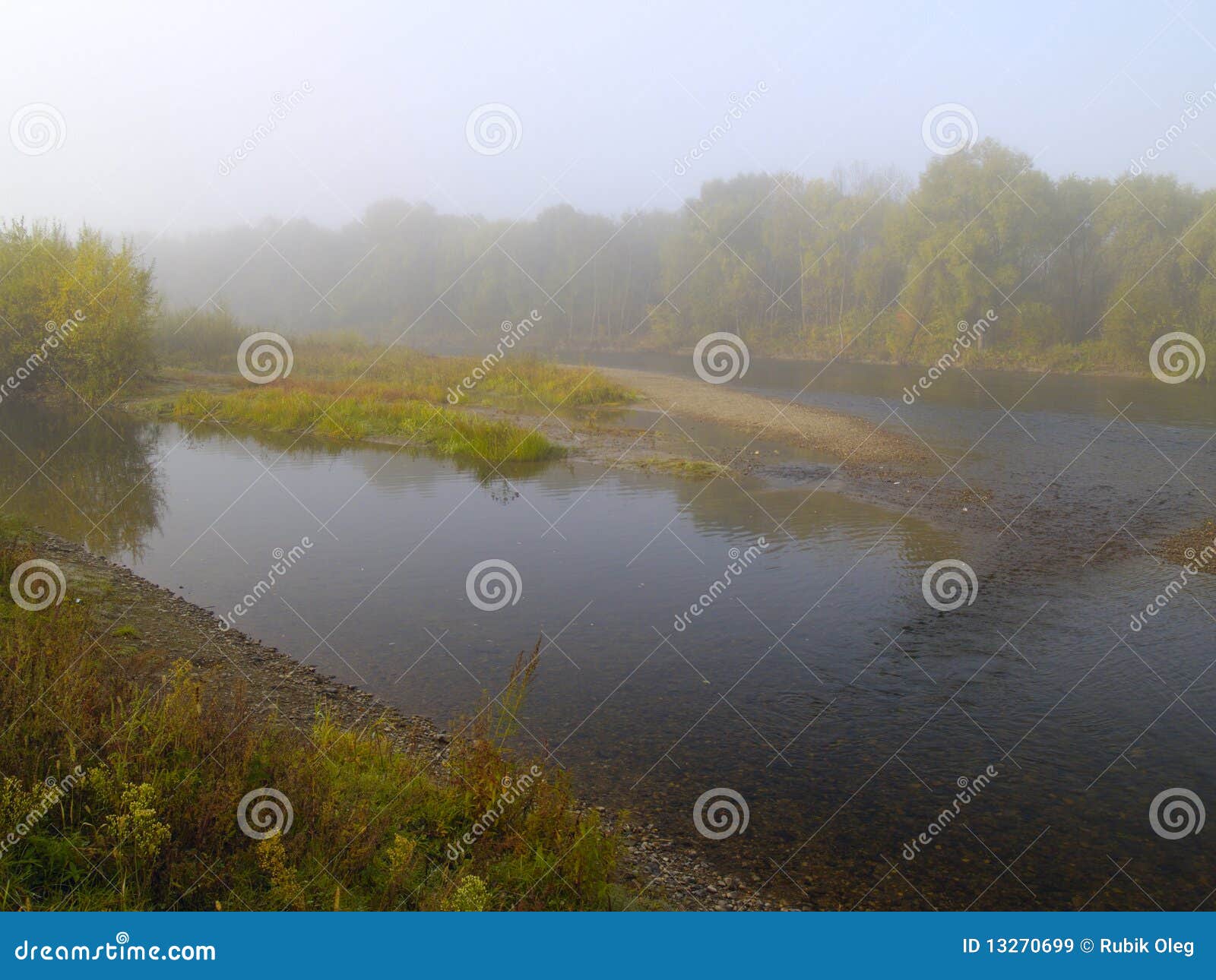 Morning river mist stock image. Image of grass, nature - 13270699