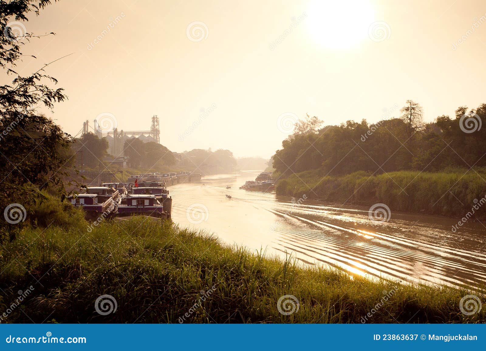 Morning river view. stock image. Image of balckground - 23863637