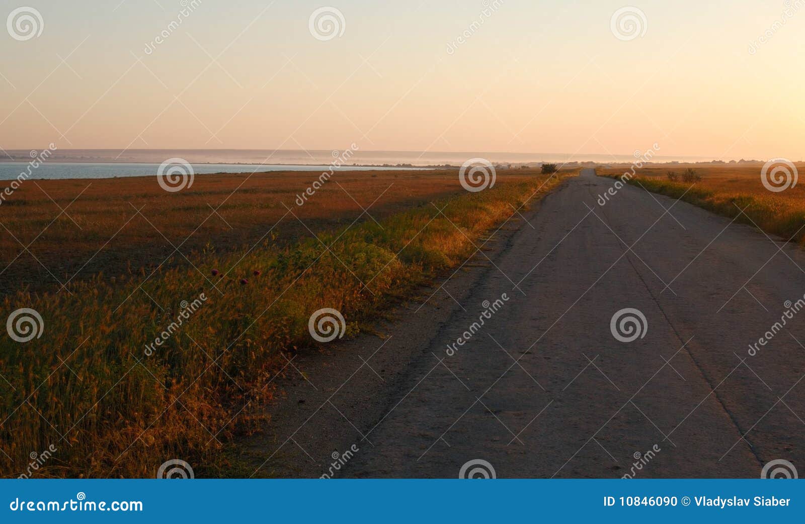 Morning road stock photo. Image of asphalt, colored, sunset - 10846090