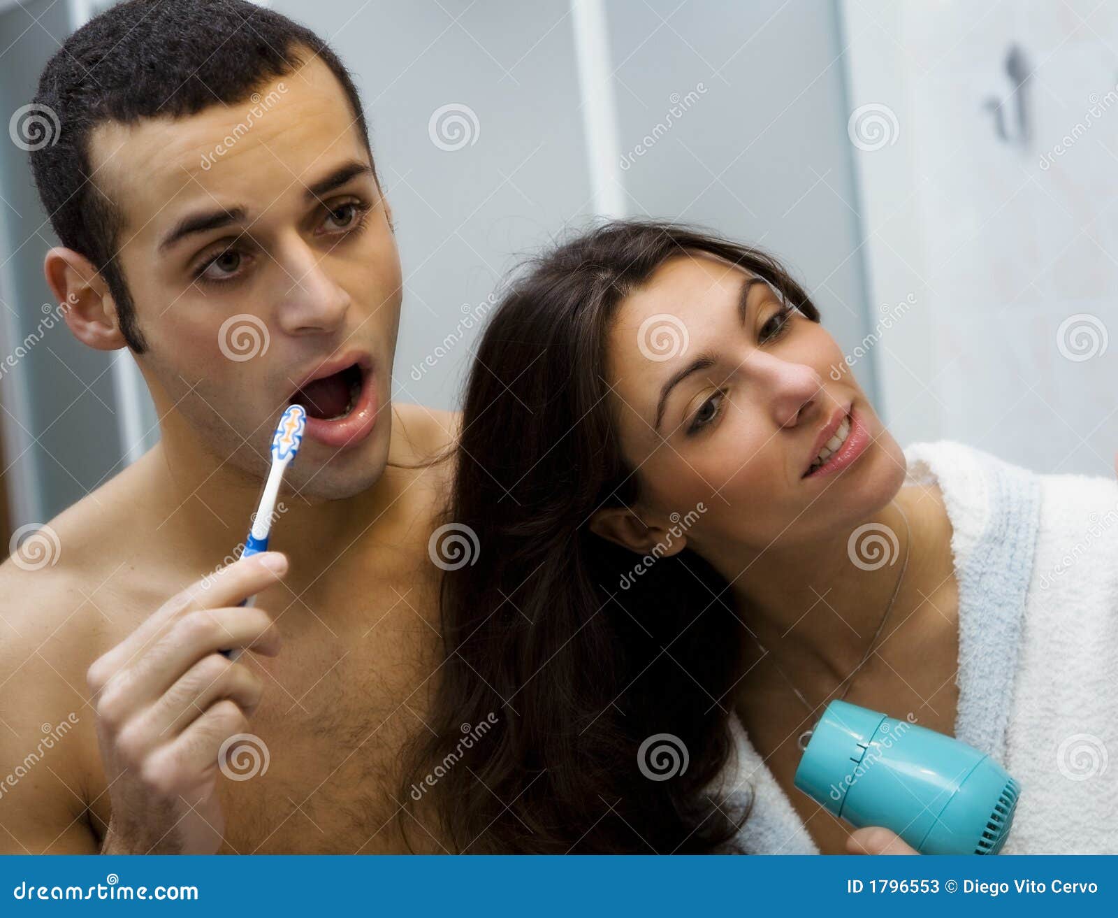 Morning routine stock image. Image of hygiene, cute, happy - 1796553