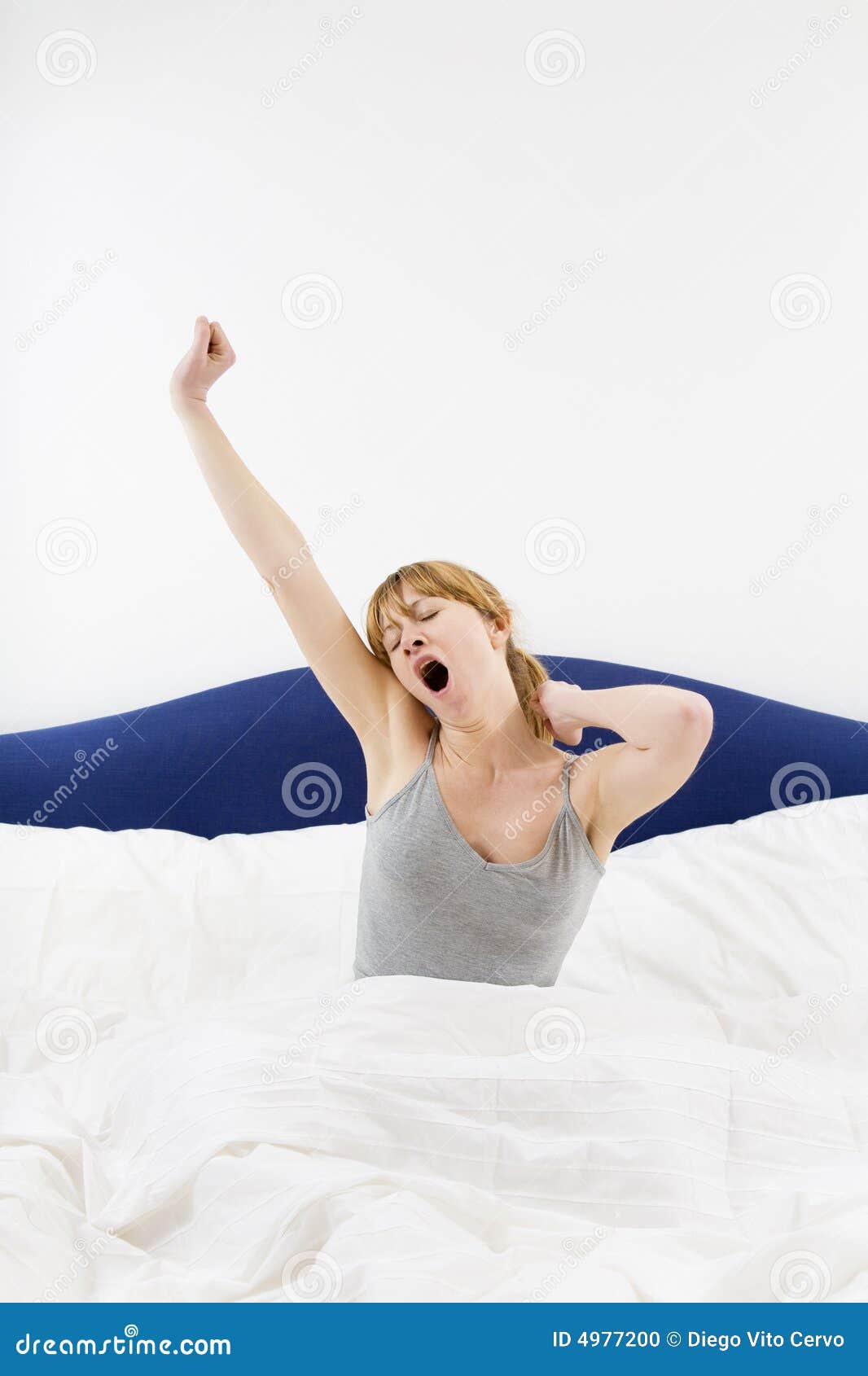 Morning routine stock photo. Image of duvet, caucasian - 4977200