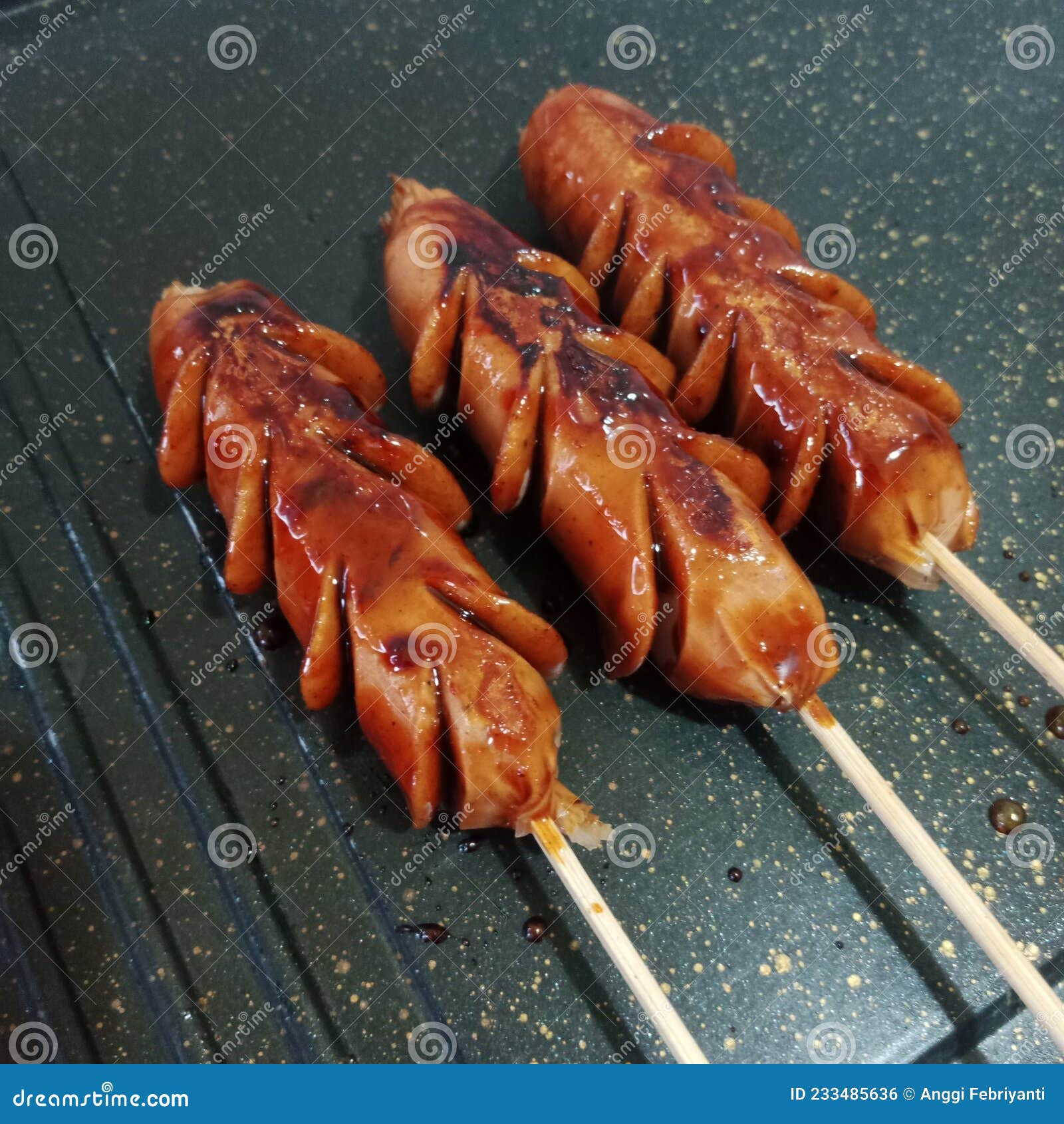 Morning Routine Break Fast Menu Barbeque Sosis Stock Photo - Image of ...