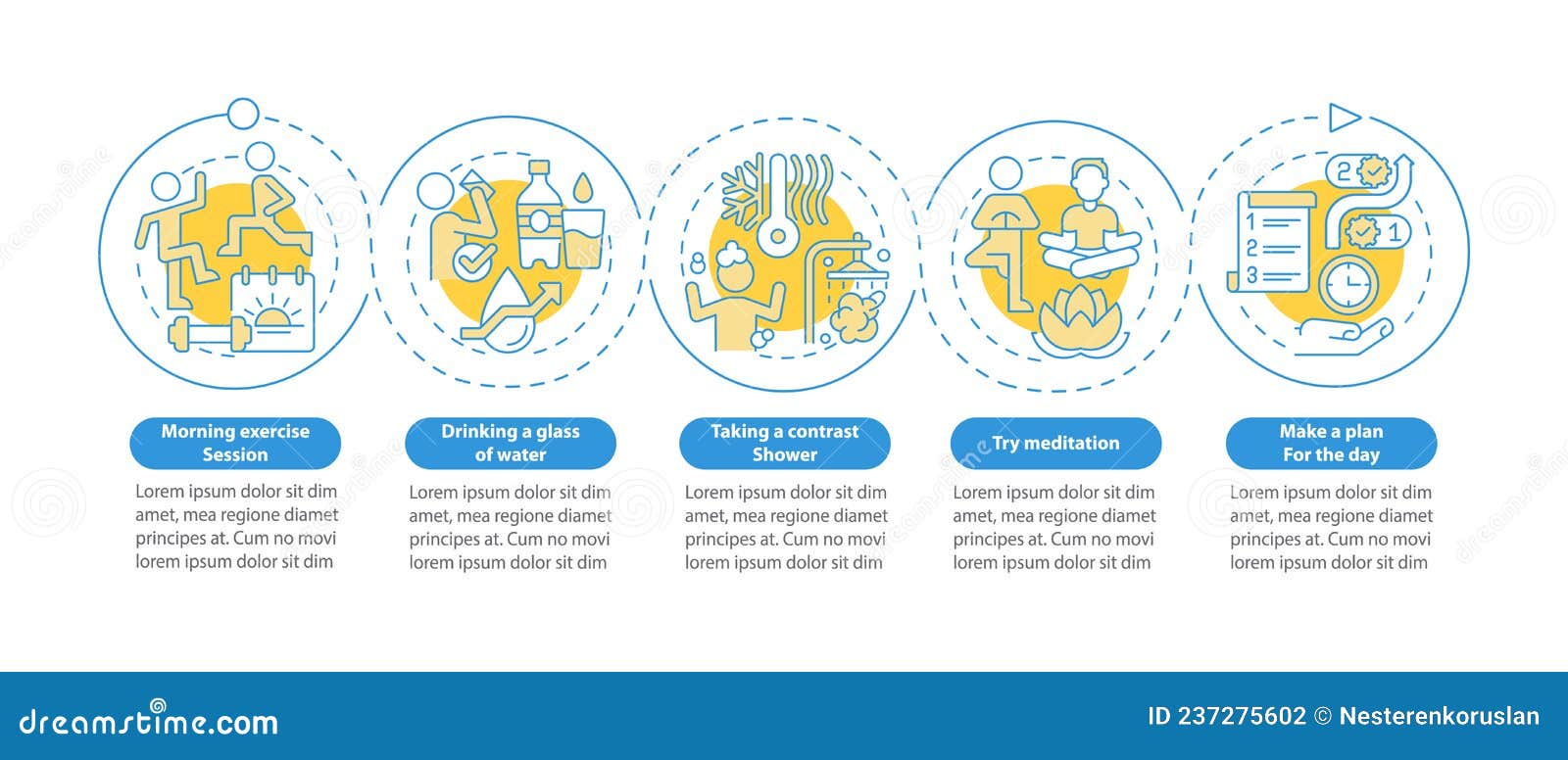 Morning Routine Circle Infographic Template Stock Vector - Illustration ...