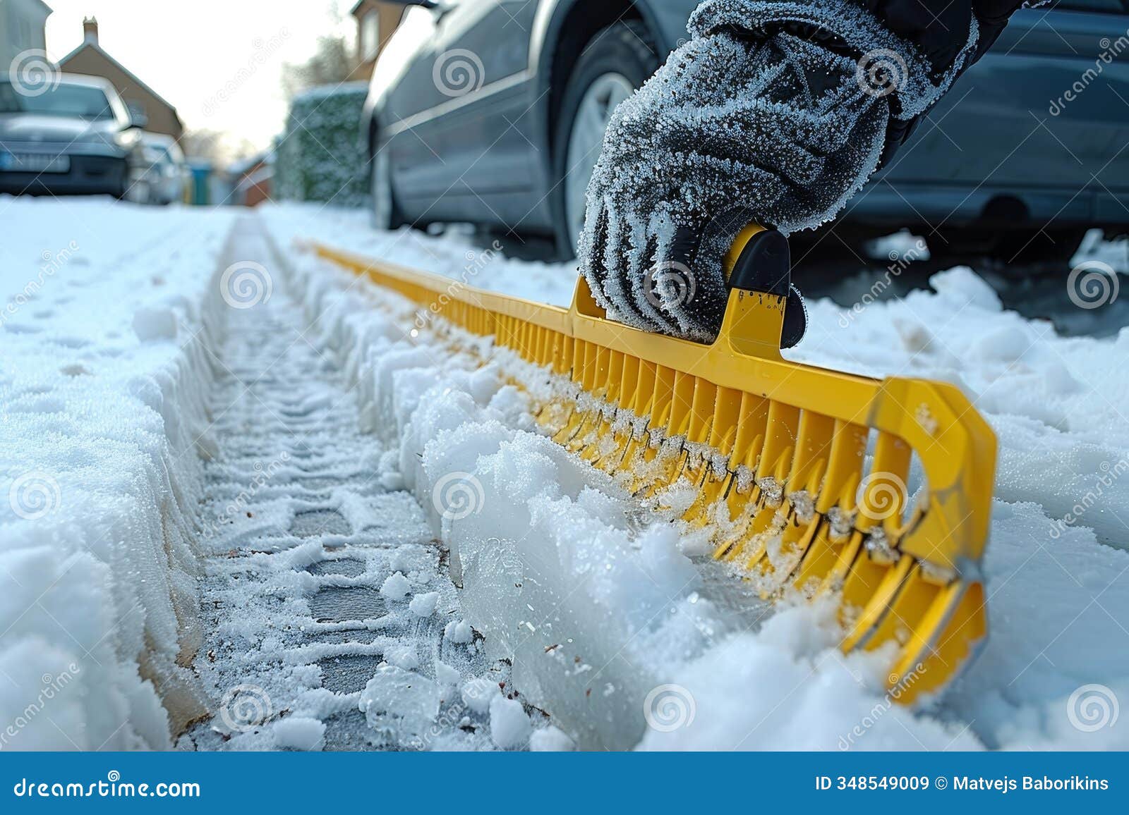 Ice Scraper Removing Ice From Windshield Icon Stock Photo ...