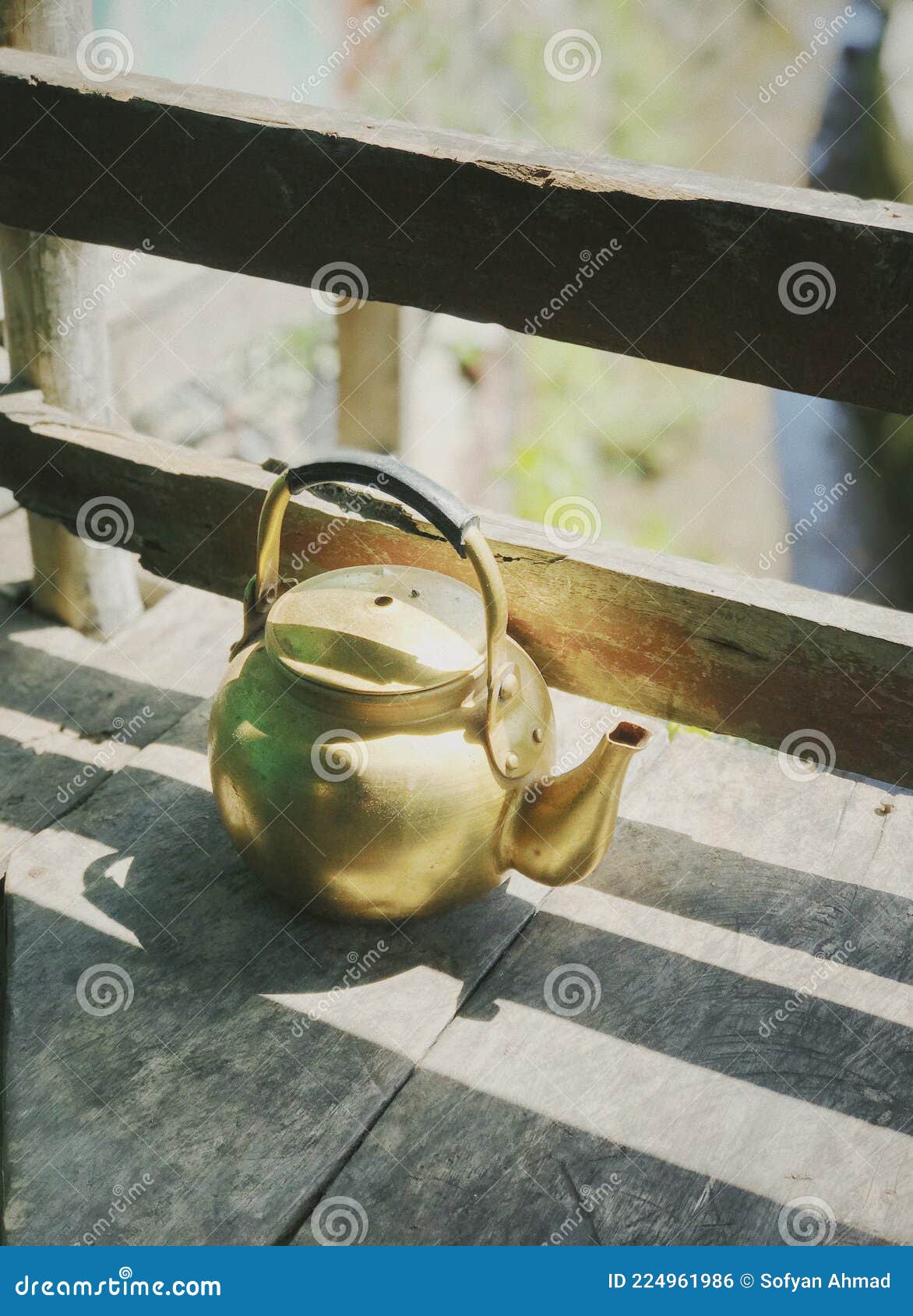 Golden Teapot stock photo. Image of golden, teapot, morning - 224961986