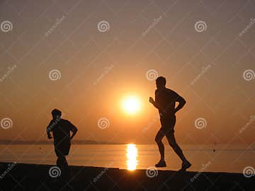 Morning run stock photo. Image of friends, sunrise, morning - 108082