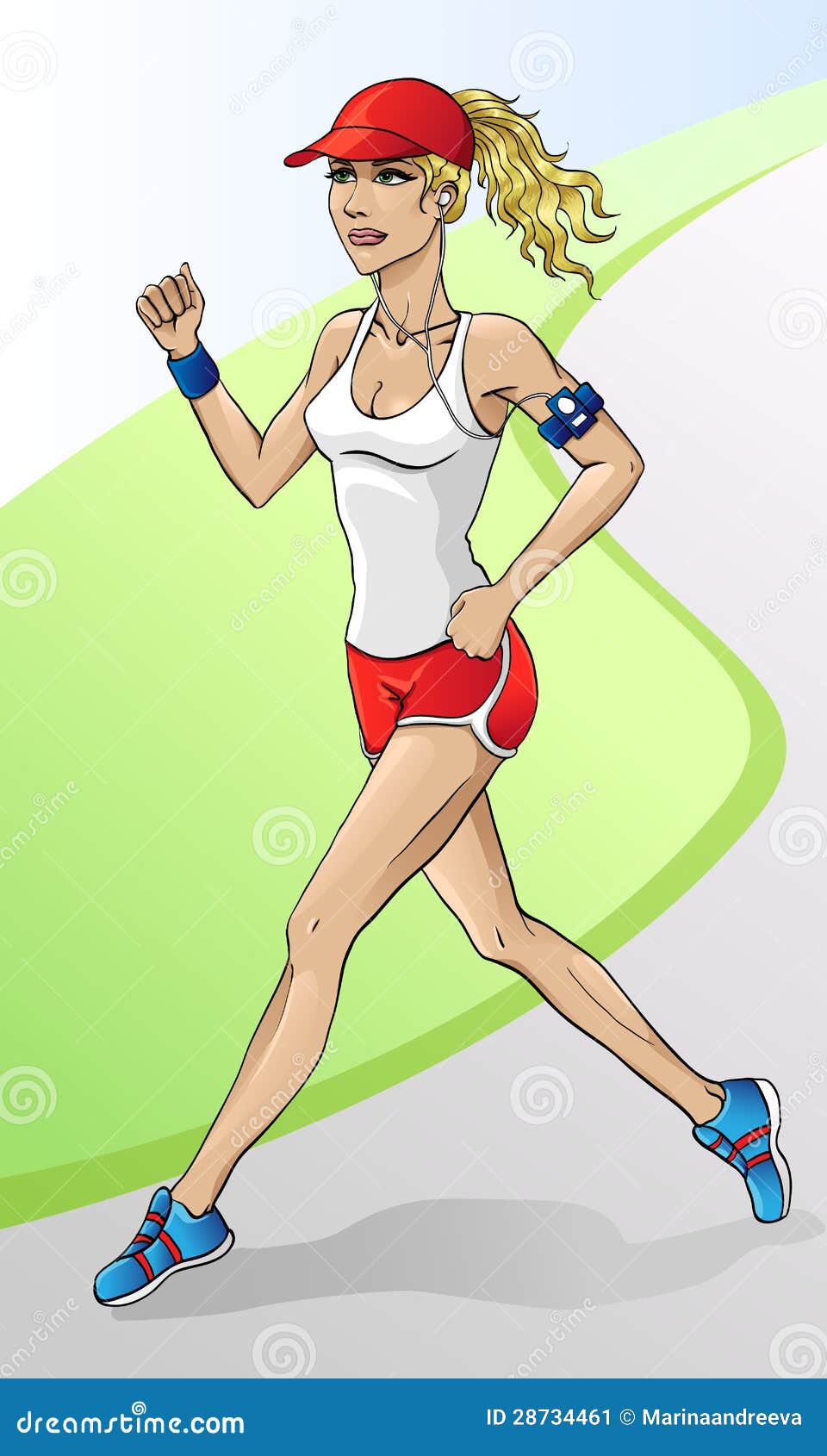 Morning run stock vector. Illustration of woman, coach - 28734461