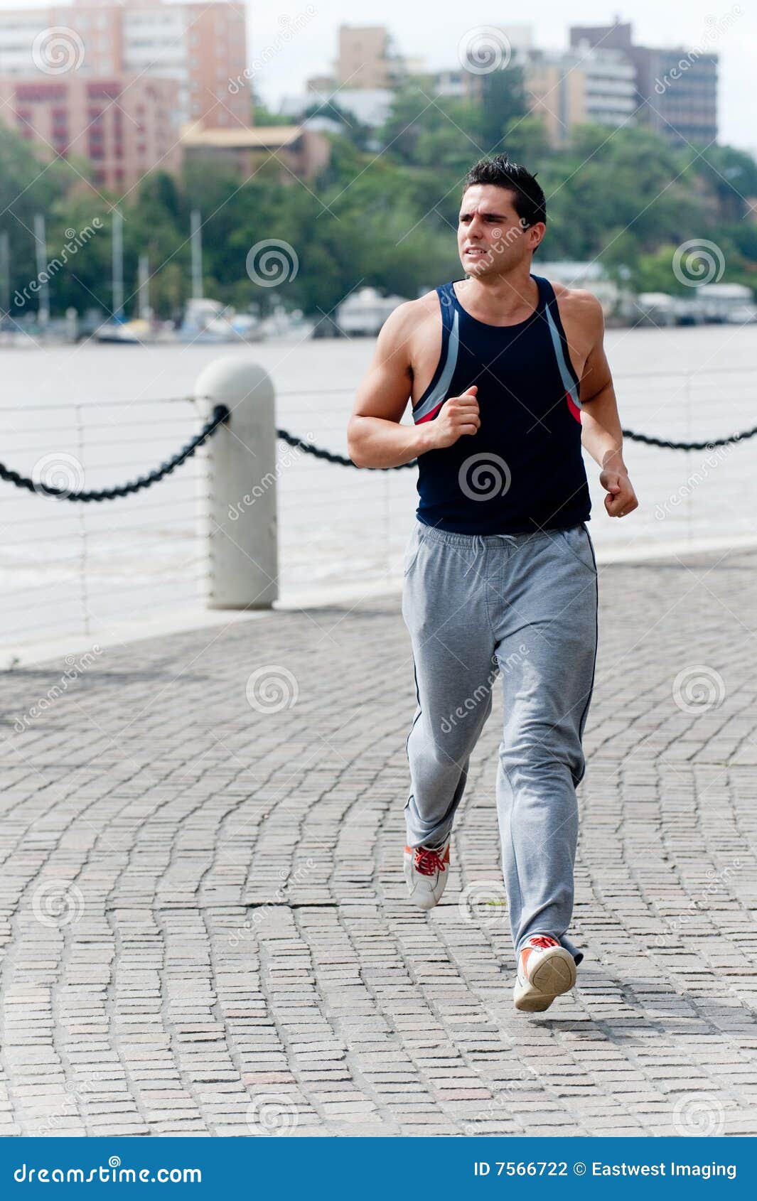Morning Run stock photo. Image of serious, vest, toned - 7566722