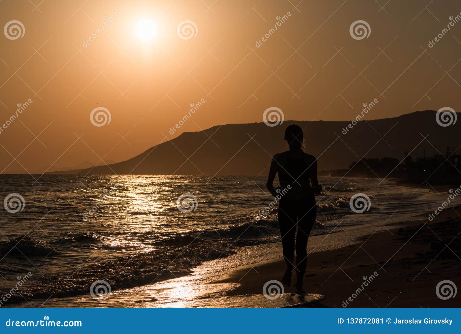 Morning runner stock image. Image of beach, jogger, athlete - 137872081