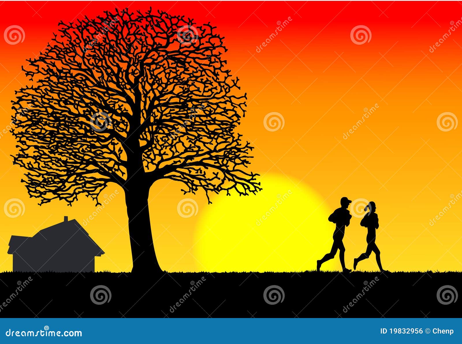 Morning running stock vector. Illustration of sunlight - 19832956
