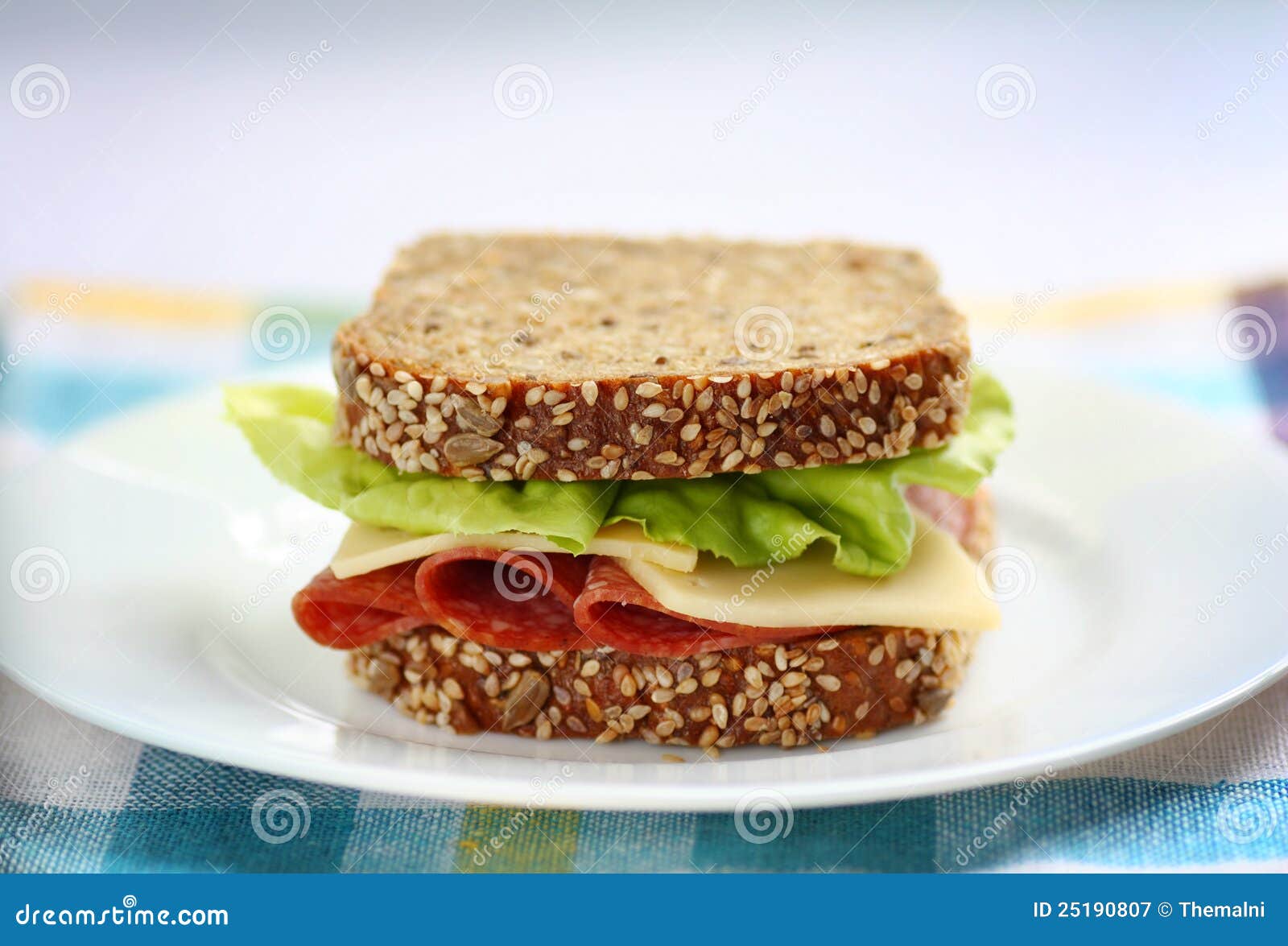 Morning sandwich stock image. Image of breakfast, salami - 25190807