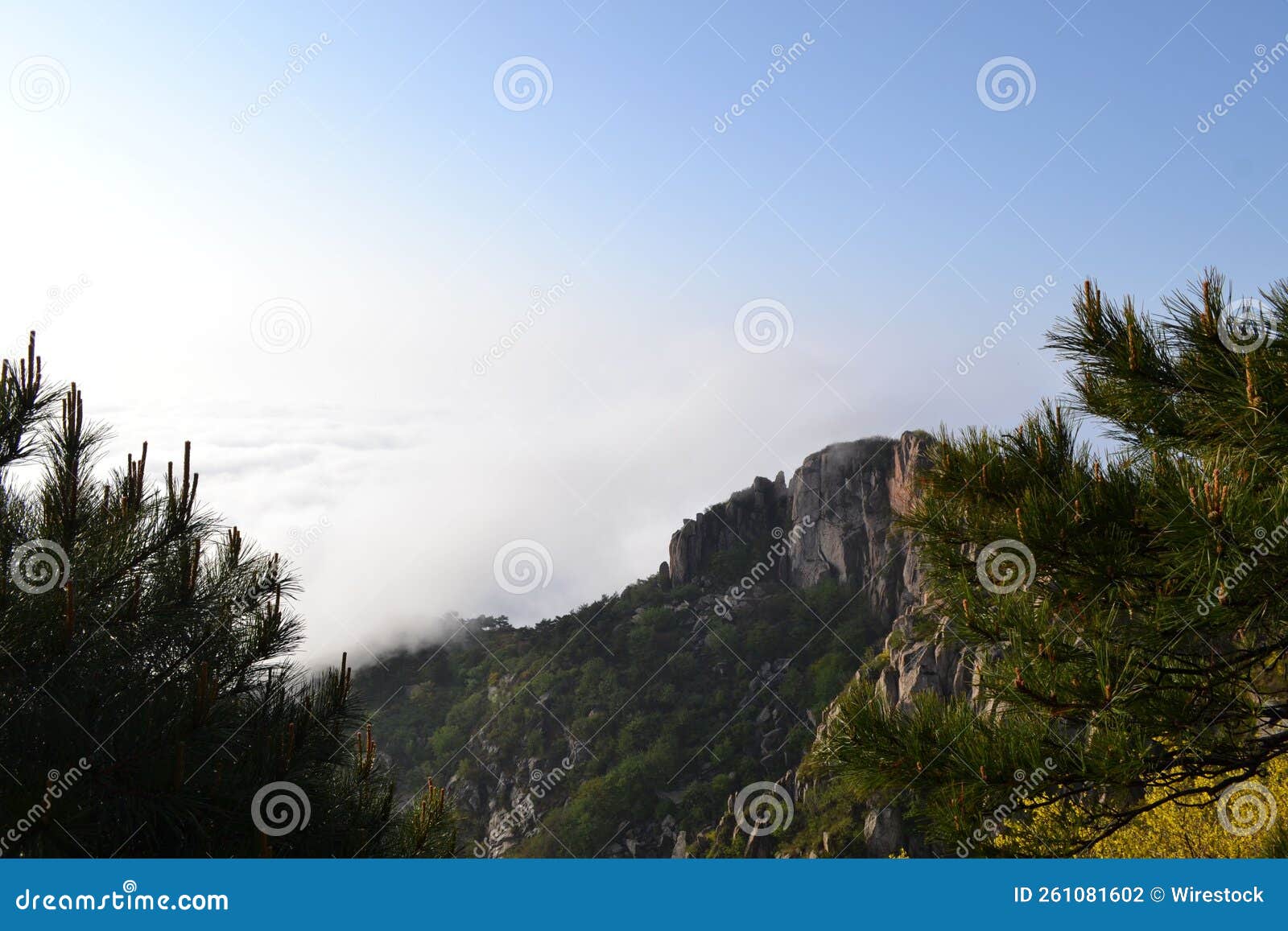 Morning Scenery of Mount Taishan Stock Photo - Image of mountain, rock ...