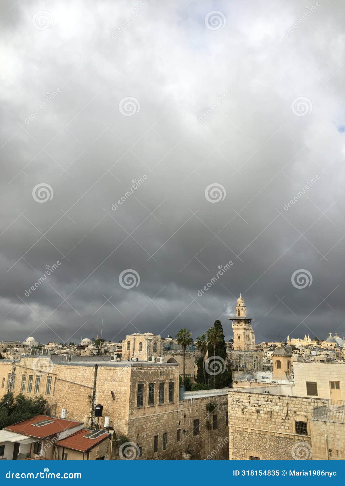 Morning in May in Old City in Jerusalem in Israel. Stock Image - Image ...