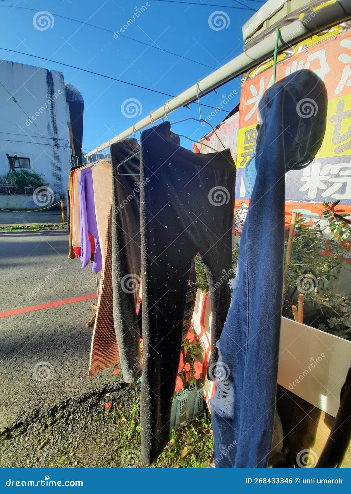 The Morning Sun Drying Pants and Clothes Editorial Photo - Image of ...