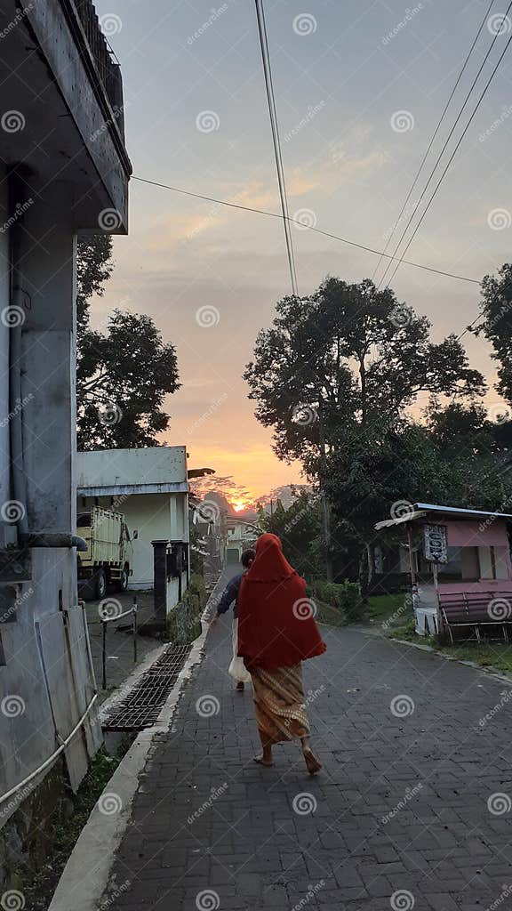 Morning sun and folks stock photo. Image of street, person - 170543396