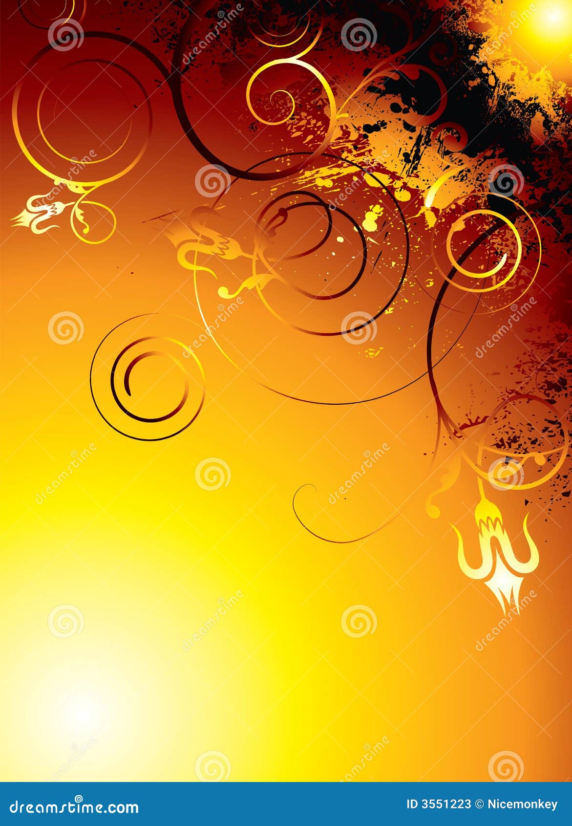 Morning sun gothic stock vector. Illustration of orange - 3551223