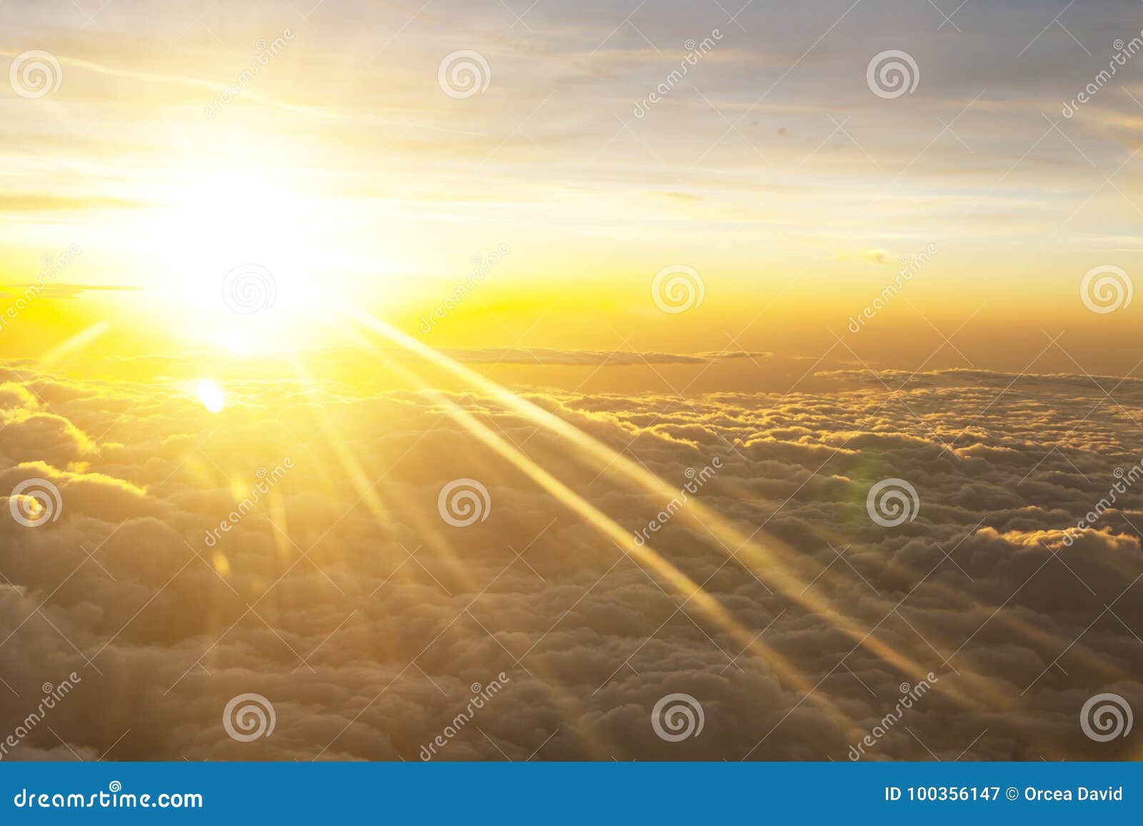 Morning Sun Over Clouds stock image. Image of fluffy - 100356147