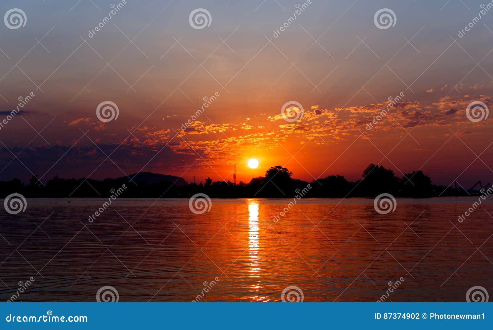 Morning Sun Rise on the River. Stock Photo - Image of light, landscape ...