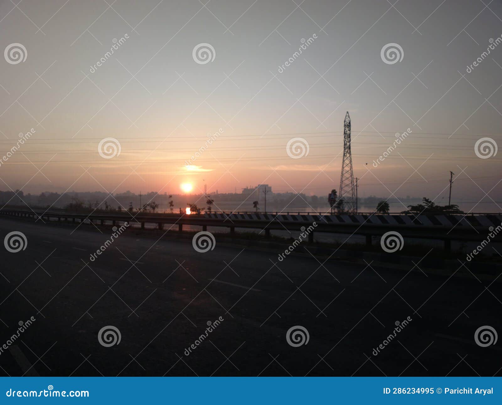 Morning Sun Rise View from the Road of Bangalore Stock Image - Image of ...