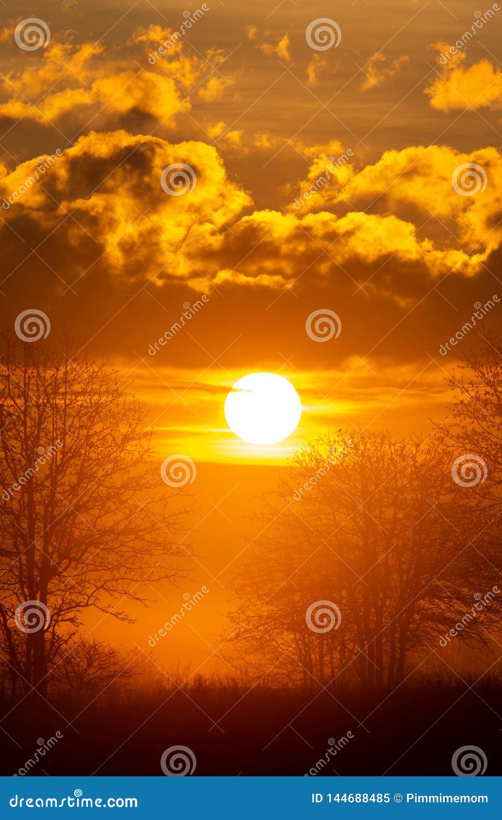 Morning Sun Shining through Dramatic Clouds and Fog Stock Image - Image ...