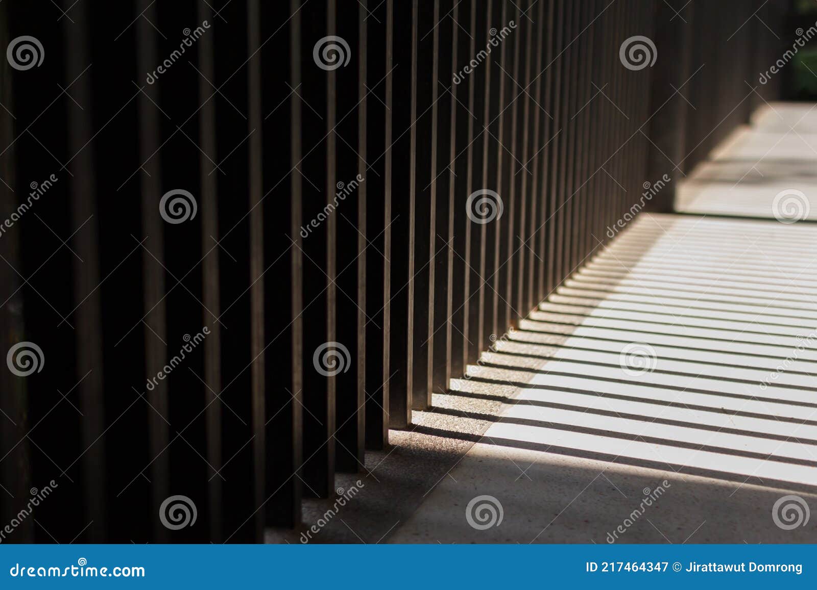 The Morning Sunlight Shining through the Rectangular Pillars. Parallel ...