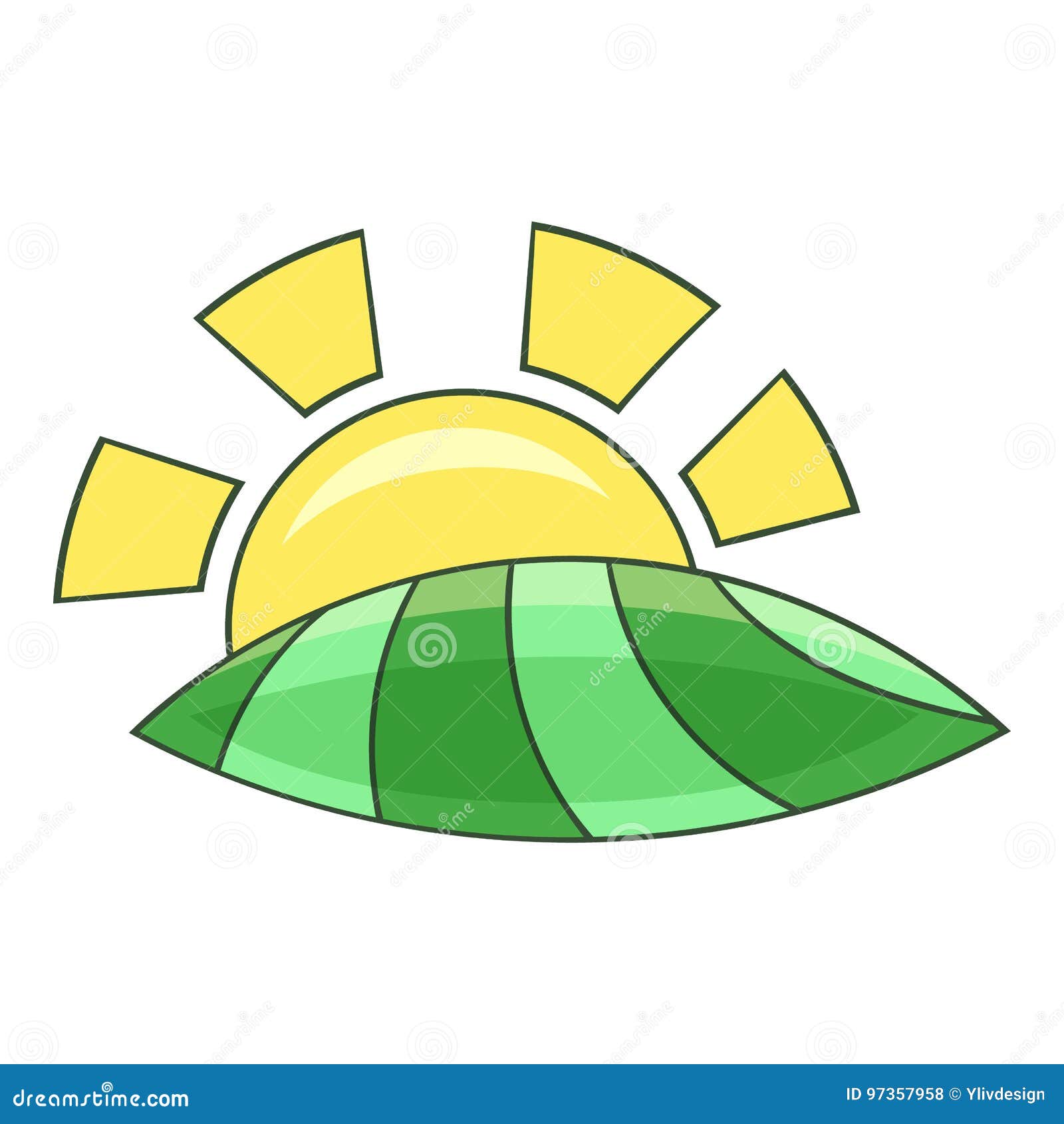 Morning Sunrise Icon, Cartoon Style Stock Vector - Illustration of ...