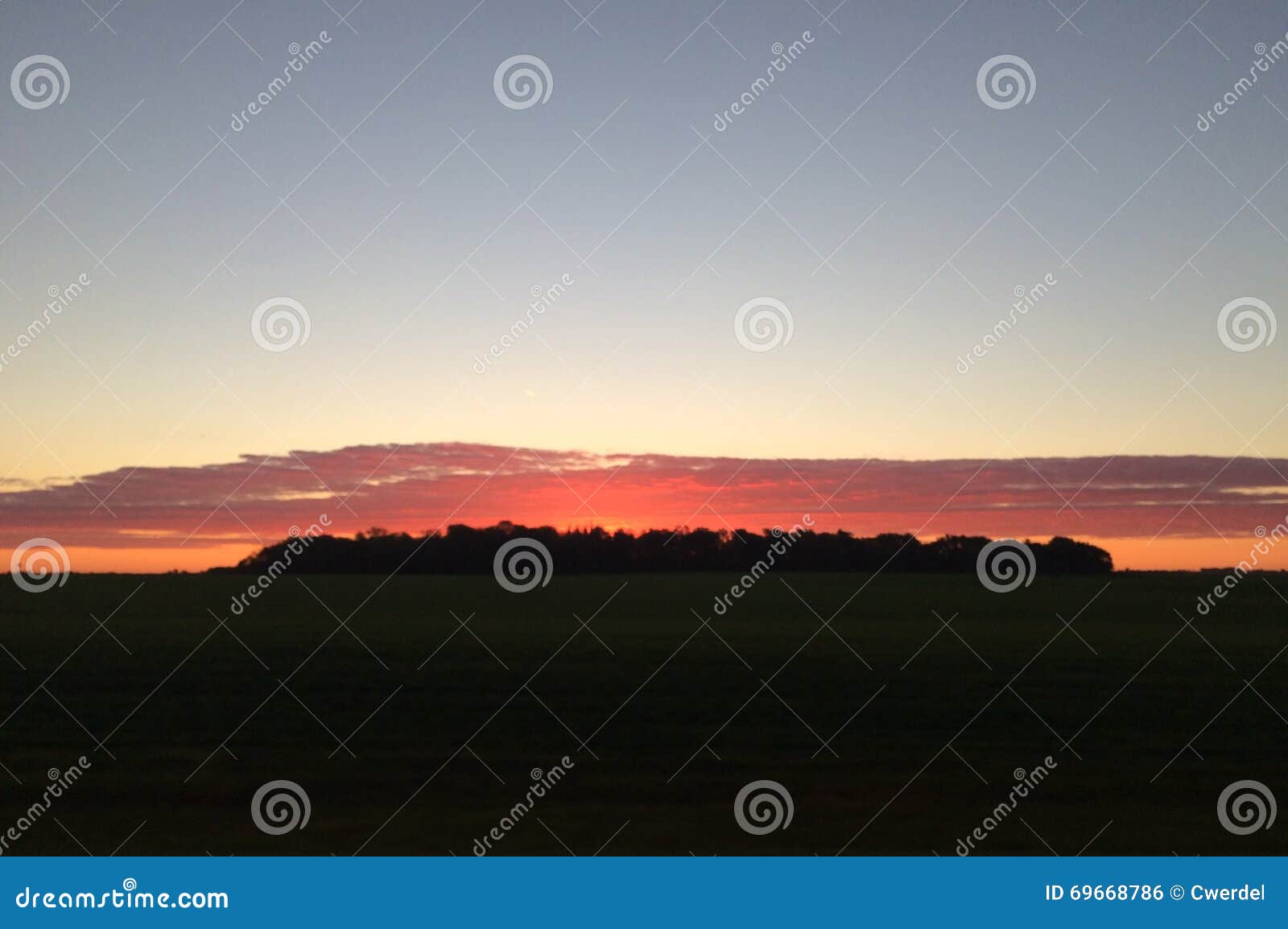Morning sunrise over trees stock photo. Image of sunrise - 69668786