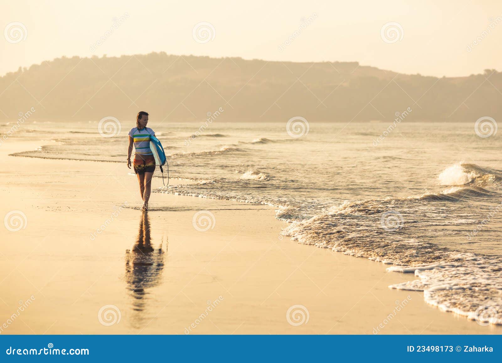 Morning surf stock image. Image of fitness, morning, female - 23498173