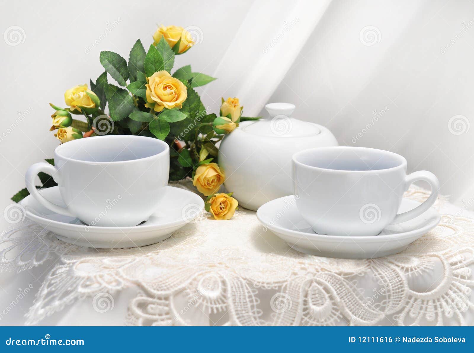 Morning table stock photo. Image of rose, branch, yellow - 12111616