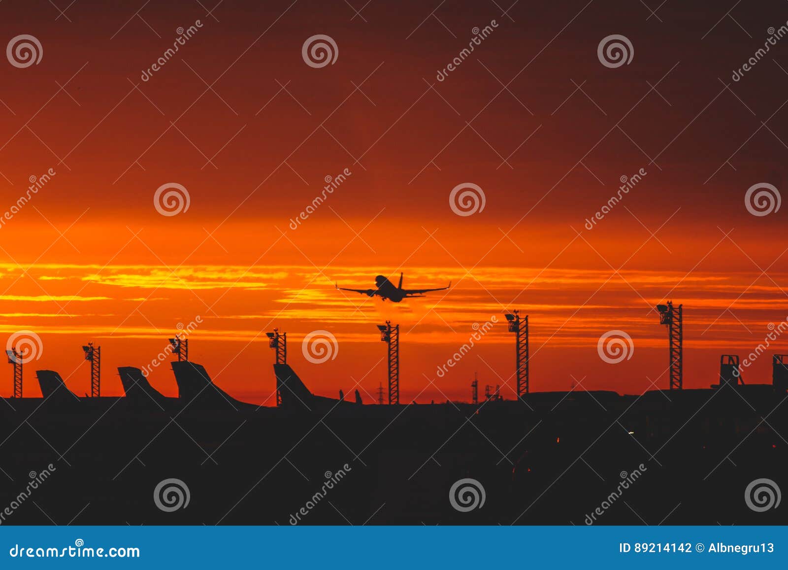 Morning takeoff in the sun stock photo. Image of takeoff - 89214142