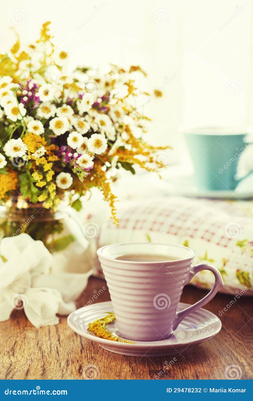Morning tea stock photo. Image of petal, english, bouquet - 29478232