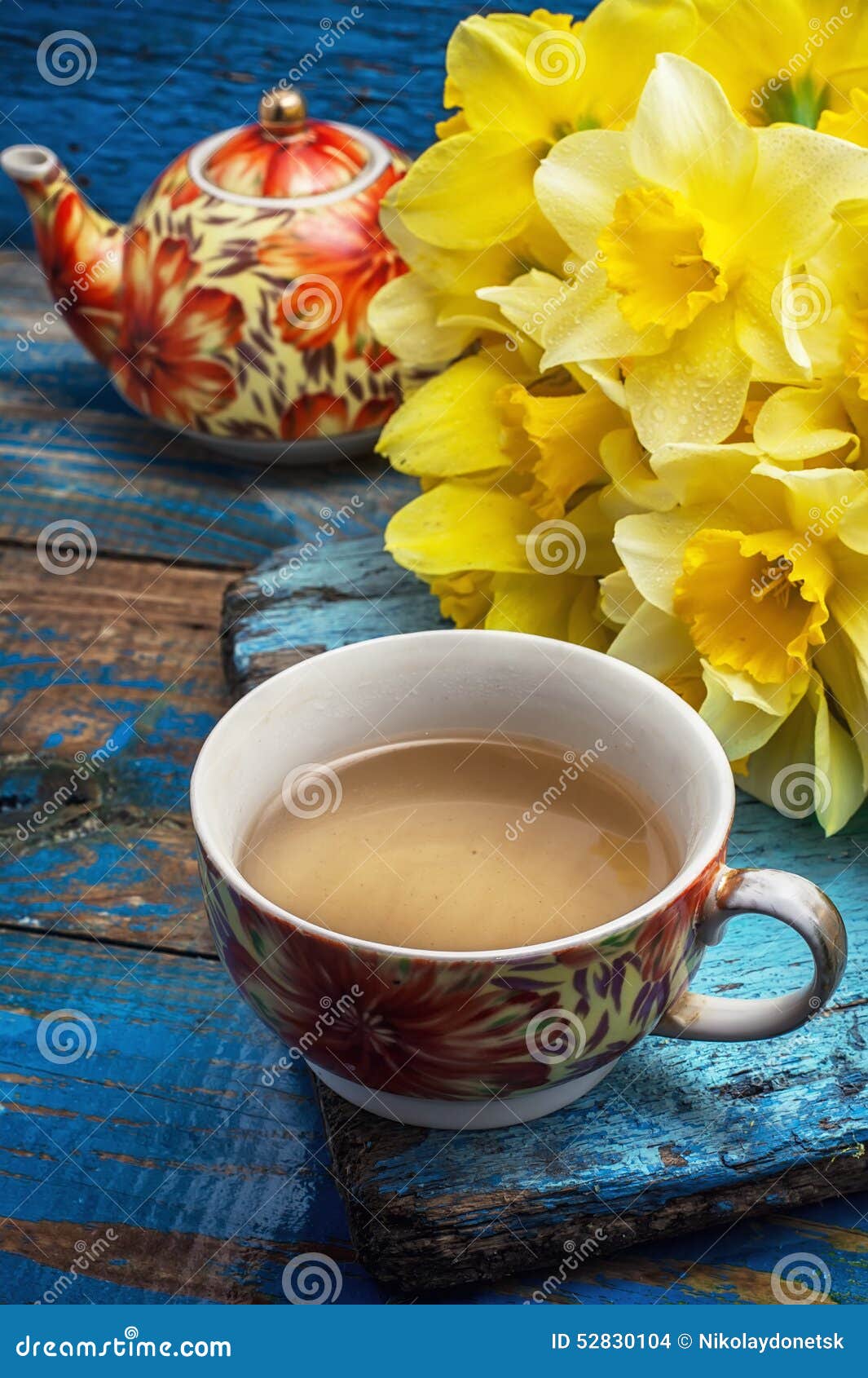 Morning tea stock photo. Image of spring, narcissus, healthy - 52830104