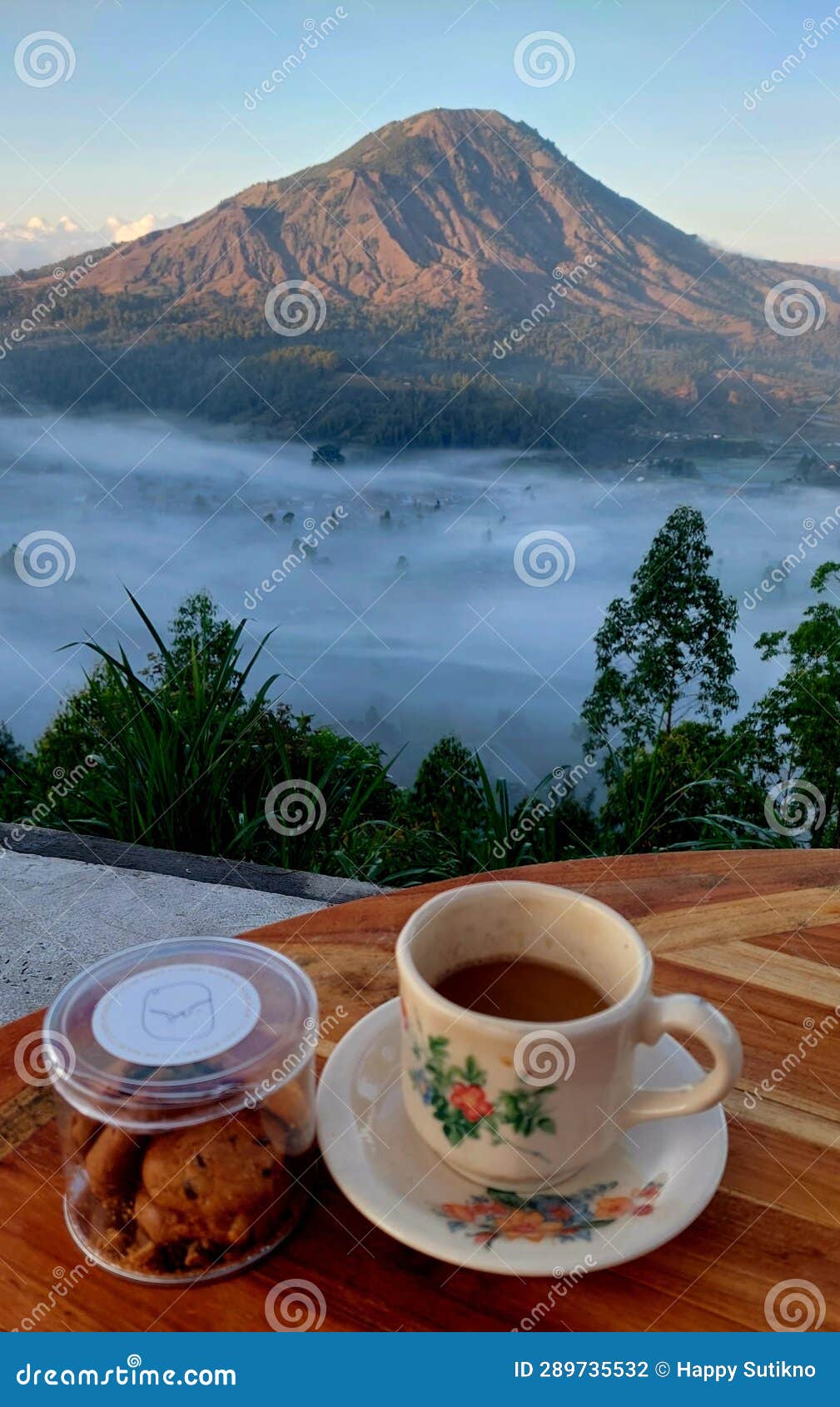 Morning Tea at Kintamani Bali Panorama Stock Photo - Image of bali ...