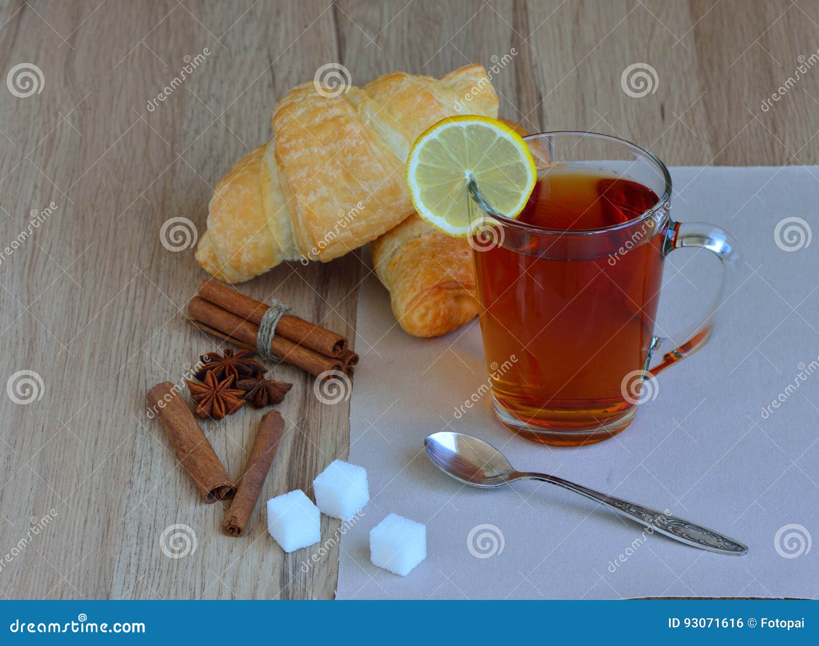 Morning tea with lemon stock photo. Image of food, lemon - 93071616