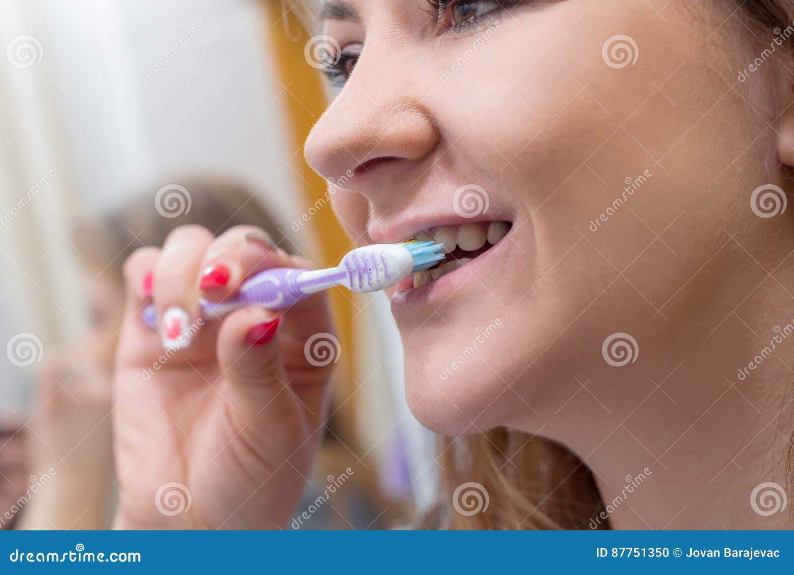 Morning teeth care stock photo. Image of facial, freshness - 87751350