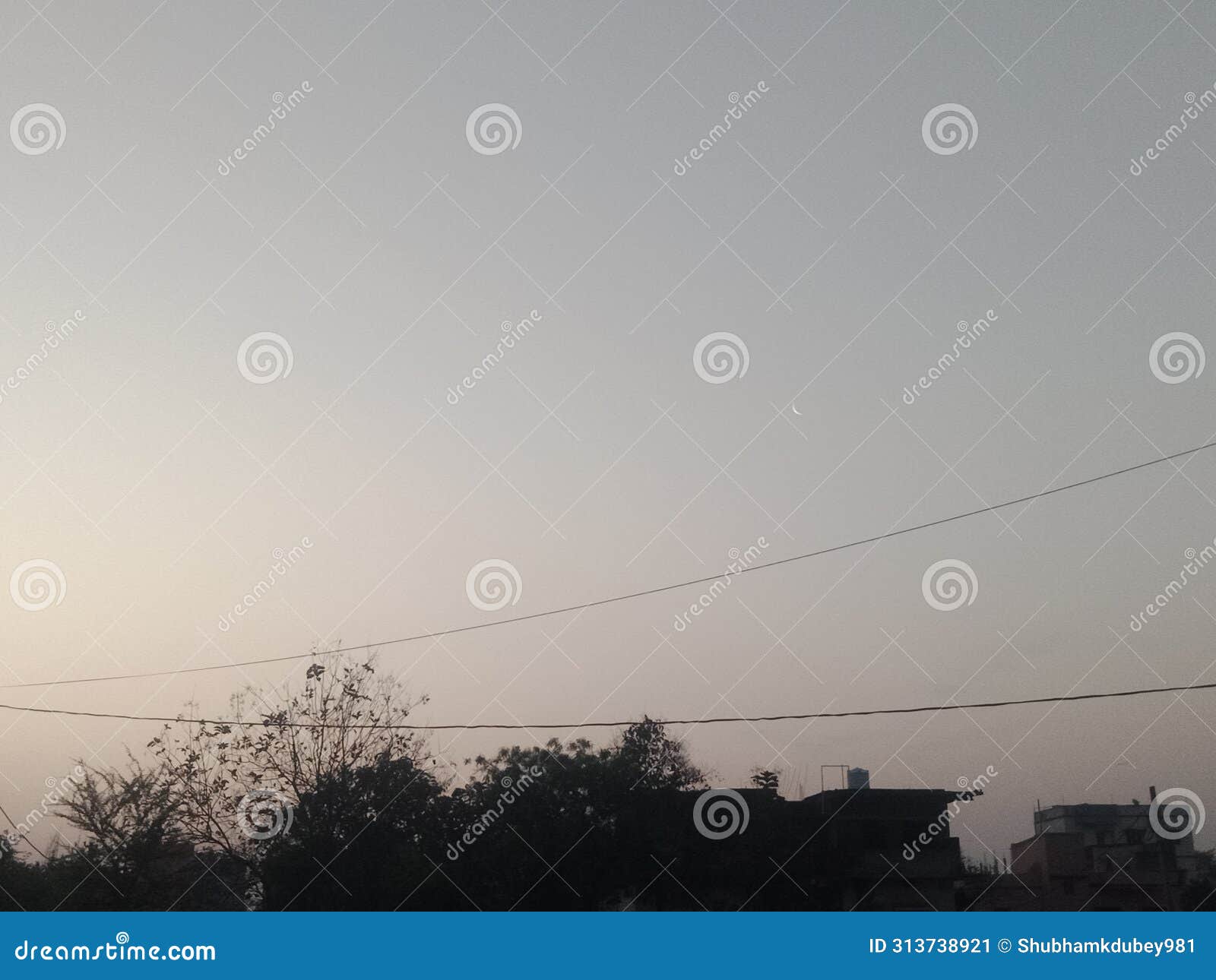 Morning time stock image. Image of moon, time, early - 313738921